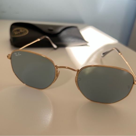 Ray-Ban | Accessories | Rayban Hexagonal Flat Lenses Polished Gold ...